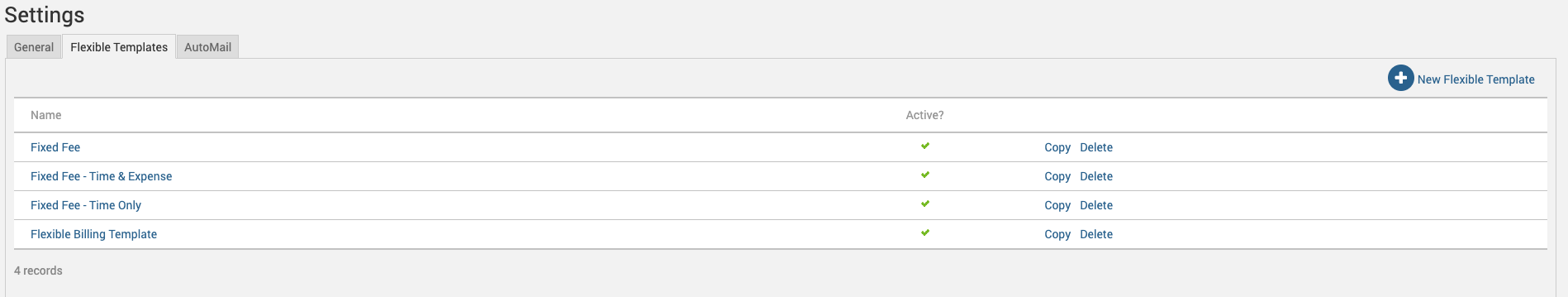 Multiple Flexible Billing Templates for Fixed-fee Invoices